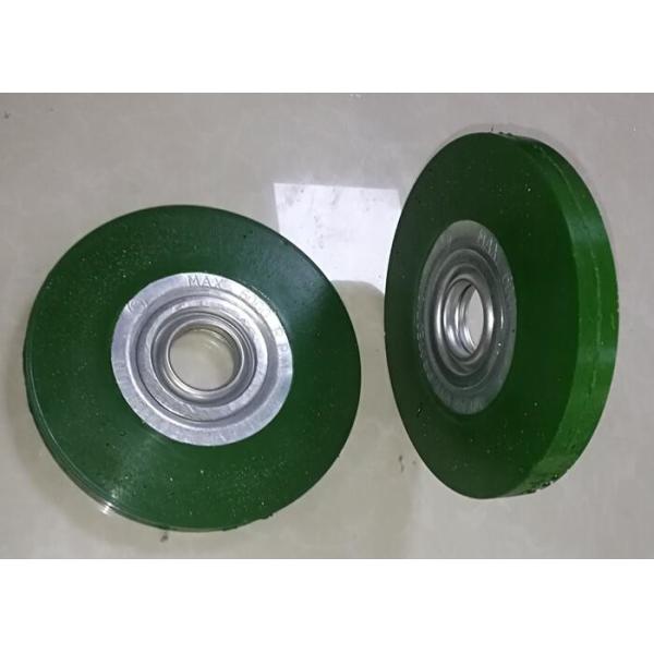 Quality Green Encapsulated Rubber Wheel Brush Plastic Bonded 152mm For Cleaning Battery for sale