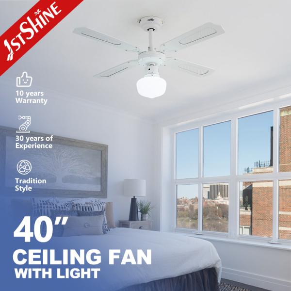 Quality CCC ROHS White Metal Blade Ceiling Fan 40 Inches Classic 6 Speed Choice for sale