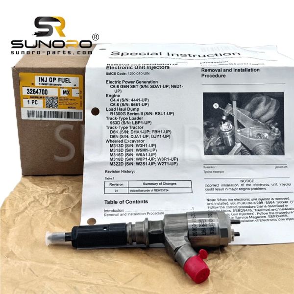 Quality Engine Fuel Injector 32F61-00062 10R-7675 10R7675 326-4700 3264700 for  C6.4 320D E320D Excavator for sale