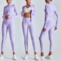 Quality XL 2XL 3XL Long Sleeve Active Wear Elastic Women'S Full Zip Yoga Jacket for sale