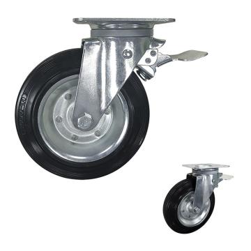 Quality 150kg Loading Black Rubber Casters for sale