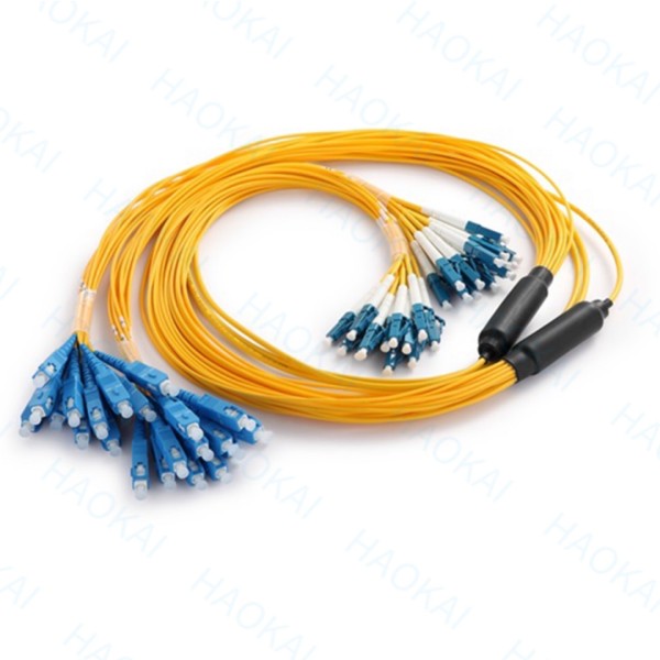 Quality Single Mode Breakout Sc Fiber Optic Patch Cord 12 Cores Duplex OS2 for sale
