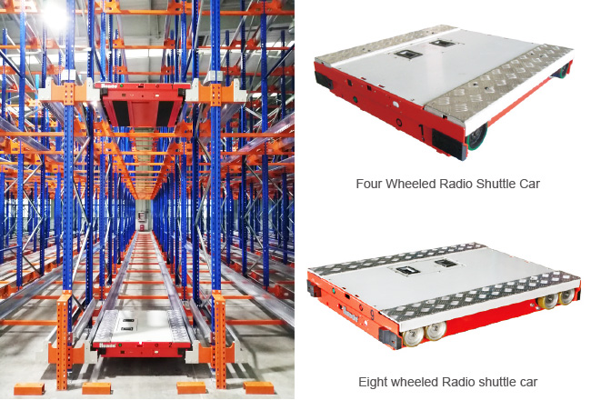 Two Way Radio Shuttle Car Shuttle  Pallet Runner Rack System Car radio shuttle racking