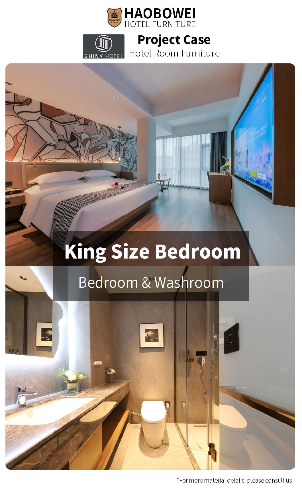 Wholesale Resort Hotel Foshan Modern Luxury Standard King Size Bedroom Furniture Set
