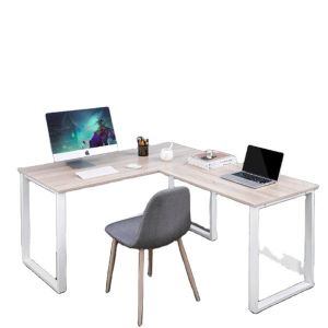 Quality Metal and Wood L Shape Desk for Home Office Study Table in Modern Design for sale