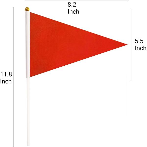 Quality Plastic Sticks Red Pennant Flags Mini Hand Held Solid Blank Flag Sports Club for sale