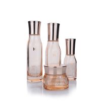 Quality 100ml 120ml Pink Transparent Lotion Bottle Skincare In Glass Packaging for sale