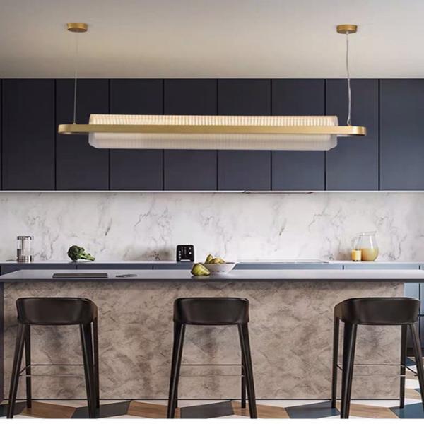 Quality arched LED Golden sand Hardware Paint + Acrylic Modern Pendant Light for sale