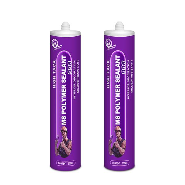 Quality 10.1oz Cartridge High Tack Clear Sealant 5 Year Mold Free Modified Ms Polymer 590ml Sausage Volume Shrink Crack-proof for sale