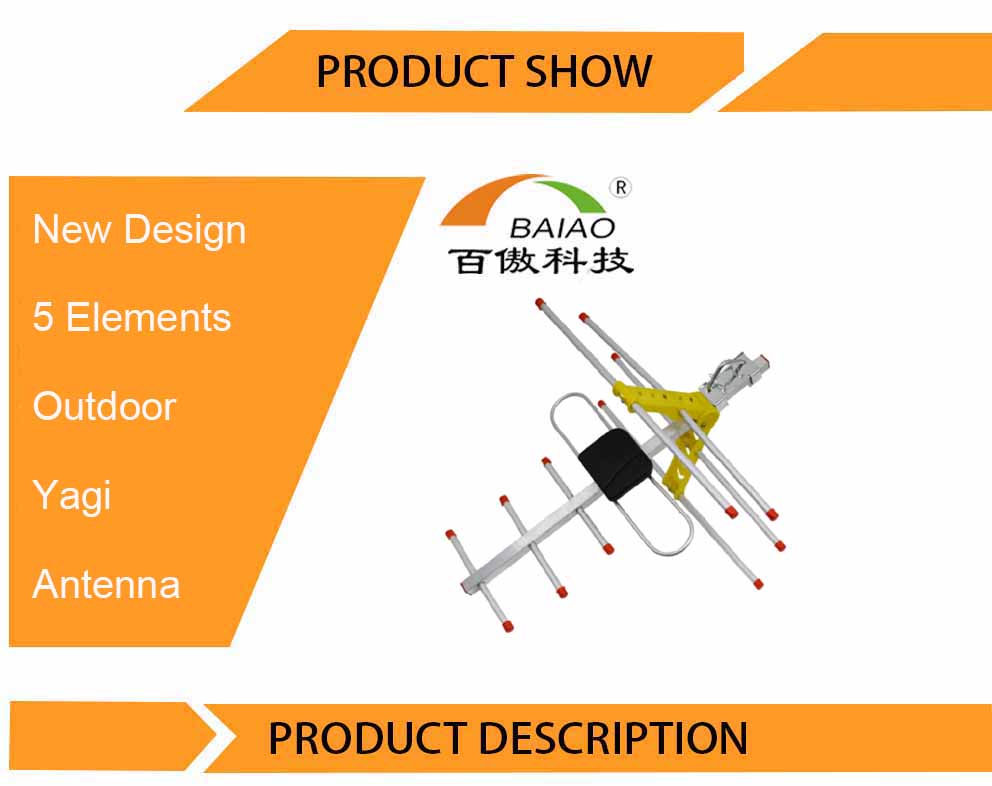 Outdoor 100Miles Amplified 8 E Yagi Antenna HD TV  UHF/VHF/FM HDTV