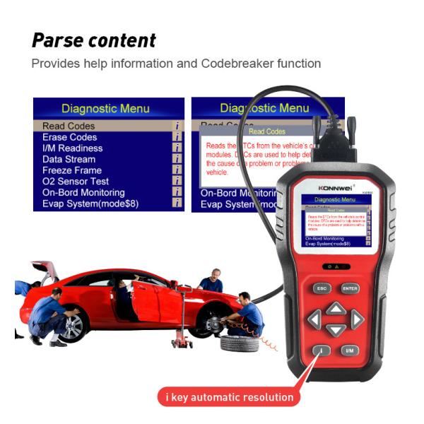 Quality Konnwei KW860 Car  Obd2 Scanner Code Reader with DTC explaination for sale