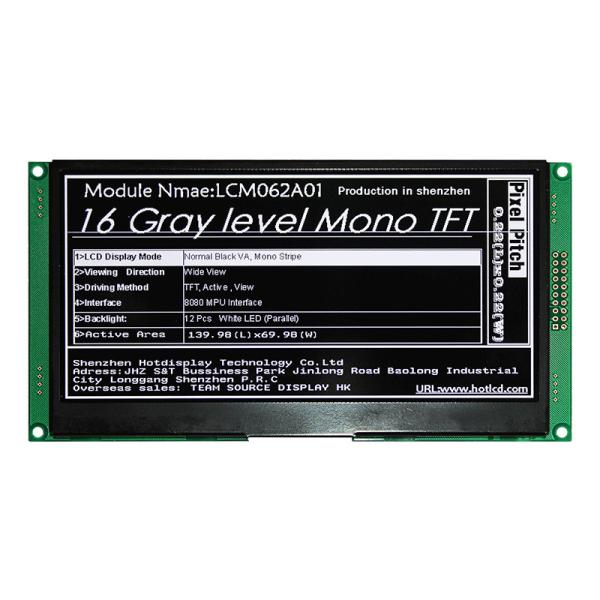Quality 6.2 Inch Lcd Display 640x320 Resolution MONO TFT LCD Sunlight Readable Monitor for sale
