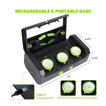 Quality 3-Pack Rechargeable LED Work Lights With Portable Case For Camping for sale