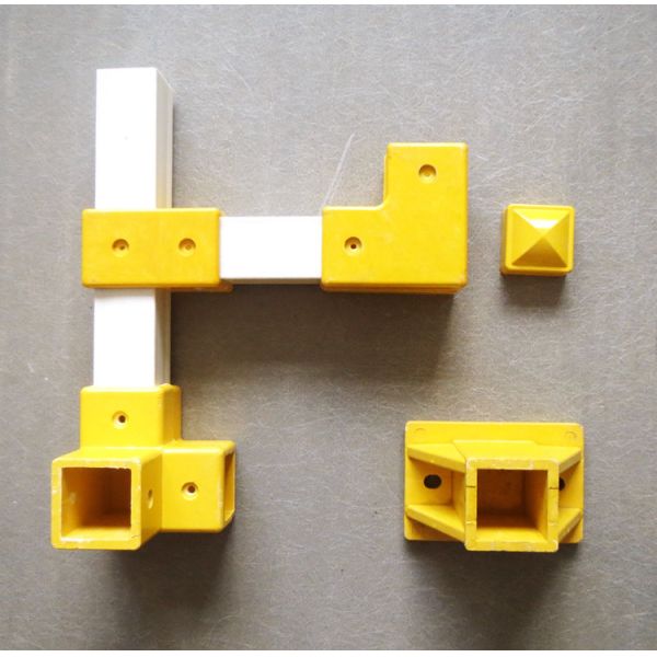 Quality Custom Size FRP Square Tube Fittings for Industrial Handrail Design Style for sale