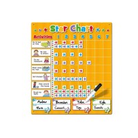 Quality Interactive Dry Erase Magnetic Whiteboard Star Reward Chart for Kids Includes for sale