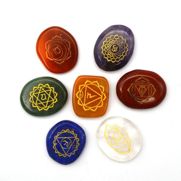 Quality Amethyst Inspirational Chakra Stone Sets in 7 Colors for Mixed Energy for sale
