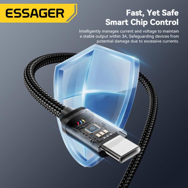 Quality ESSAGER ES-X60 60W USB A to C Charging Cord USB C Cable for sale