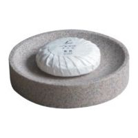 Quality Resin Sandstone Soap Dish Round Shape For Luxury Bathrooms for sale