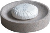 Quality Resin Sandstone Soap Dish Round Shape For Luxury Bathrooms for sale