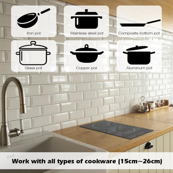 Quality 30cm Double Ceramic Hob 2 Zone Portable Double Electric Hobs With Plug for sale