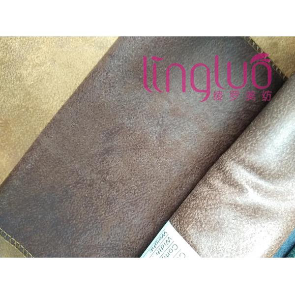 Quality Polyester Satin Suede Sofa Fabric , Velvet Artificial Leather Suede Cloth for sale