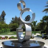 Quality Stainless Steel Abstract Art Fountain Sculpture Metal Garden Sculptures Statues for sale