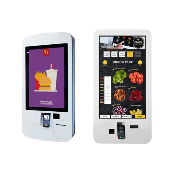 Quality Food Ordering Self Service Kiosk , Touch Screen Display Kiosk With Pos System / for sale