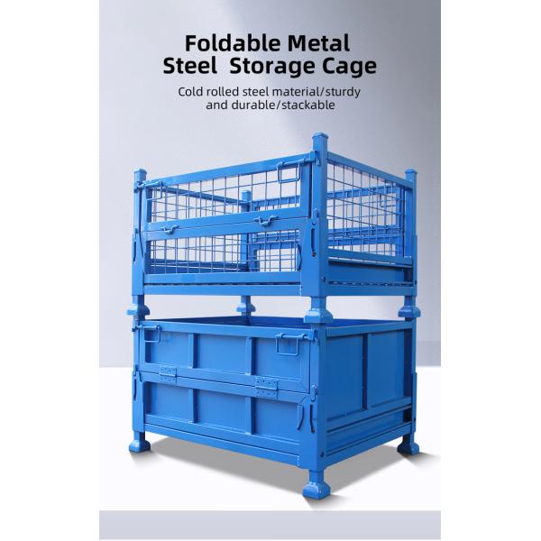 Heavy duty collapsible steel storage cage overview