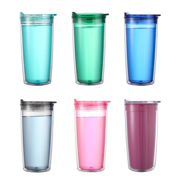 Quality Renewable Push Plate Cup RPS Fresh And Light Lemonade Double-layer Fruit Tea Cup for sale