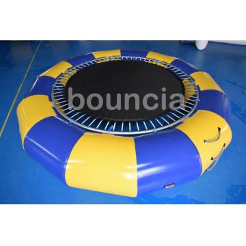 PVC Tarpaulin Round Inflatable Water Trampoline Durable With Spring Structure