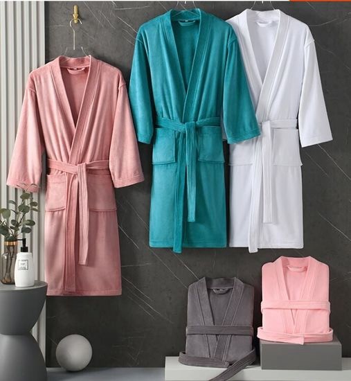 Quality Customized Logo Terry Design Material 100% Cotton Hotel Bathrobe for sale