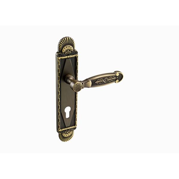 Quality Classic Brass Door Lever Mute Black Gold Door Handles for Bedroom / Bathroom for sale
