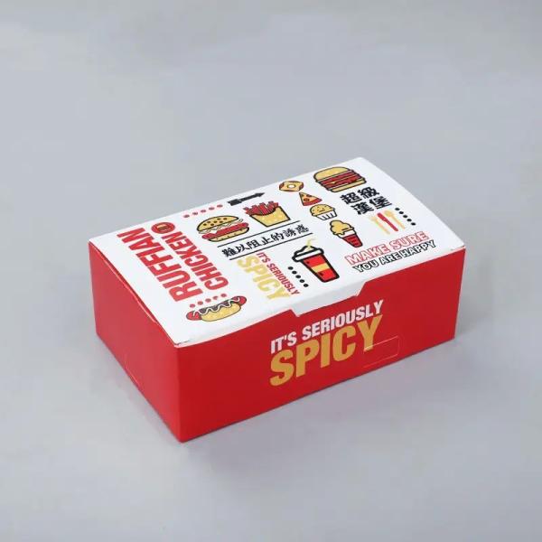 Quality Burger Fried Chicken Paper Box Paper Takeaway Containers Packaging Custom Logo for sale