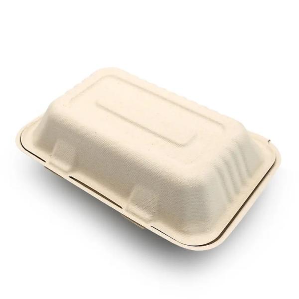 Quality 600ml 1000ml Dinnerware Compostable Party Tableware Bagasse Pulp Lunch Bento Box for sale