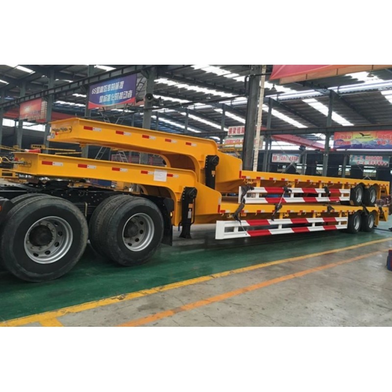 Durable Two-Axle Lowbed Trailer for Construction Equipment