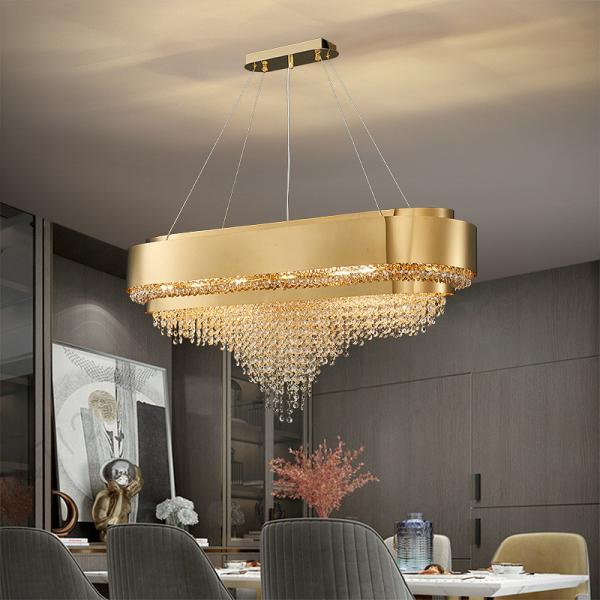 Quality Shopping Mall Titanium Gold Plated Crystal Chandeliers Electroplating E14 Light for sale