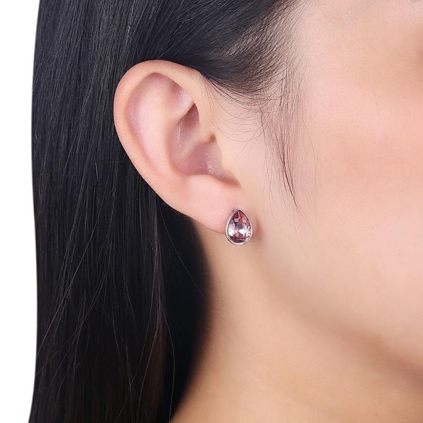 Quality Women Pink Sterling Silver Jewelry Earrings for sale