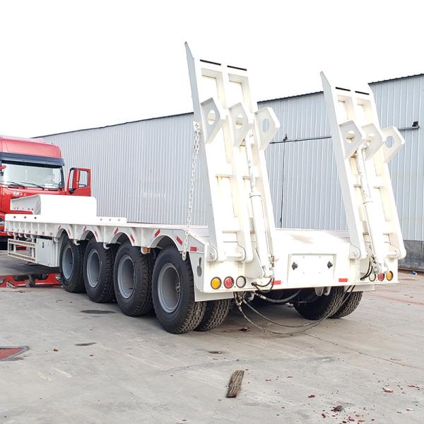 Quality CIMC 100 Ton Container Transport Truck Lowbed Semi Trailer for sale