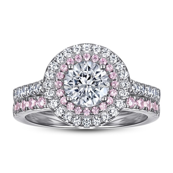 Quality 925 Sterling Silver Bridal Ring Sets Round Cut CZ Engagement Wedding Rings For Her for sale