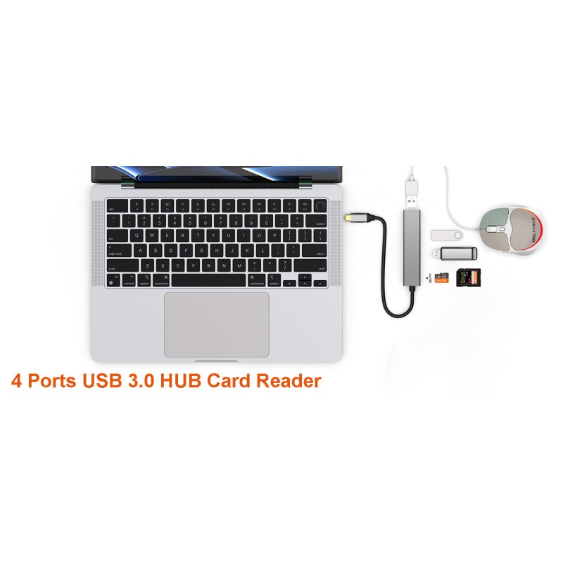 MSLFORCE USB 3.2 Gen 1 Desktop Hub with Card Reader showing compact vertical design