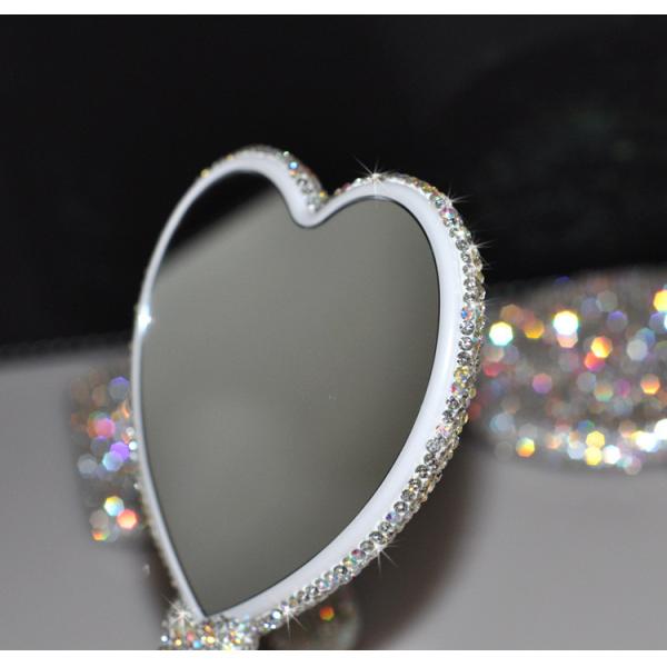 Quality Rhinestone Heart Travel Portable Vanity Mirror Makeup Light Up For Makeup for sale