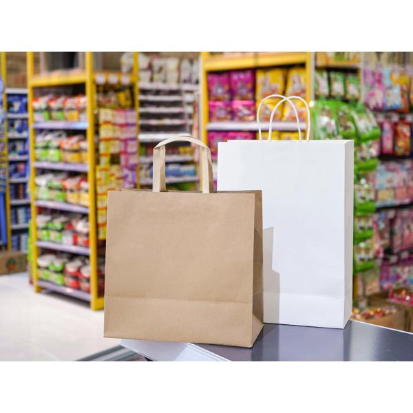 Quality Brown Kraft Paper Food Delivery Bags Recyclable Custom Printed Food Packaging Bags for sale