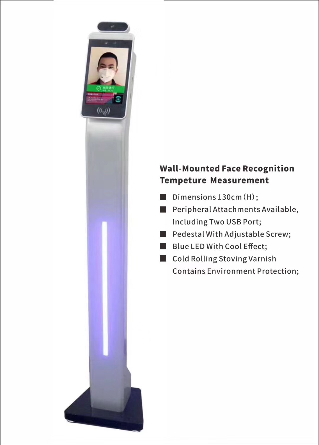 body temperature test facial recongnition access device