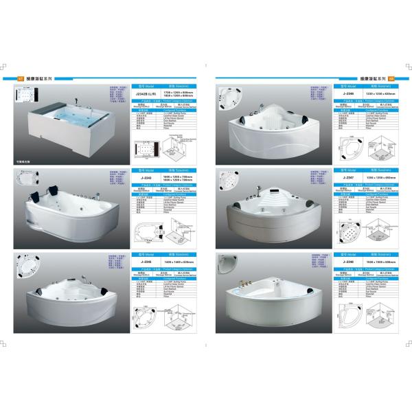 Quality Durable Rectangular Wall Mounted Bathtub 6 Air Bubble Jets Bathroom Sanitary for sale