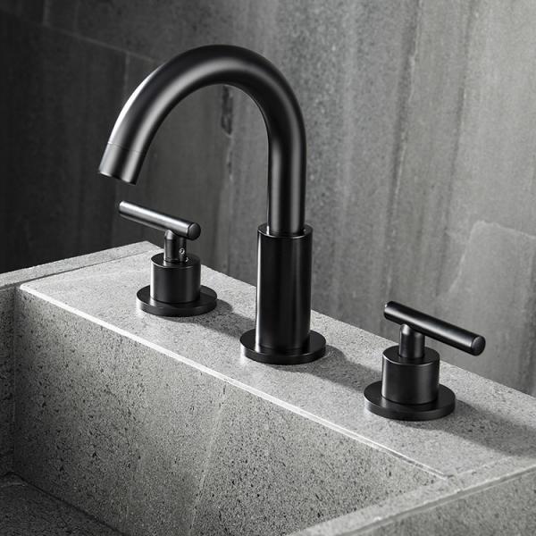 Quality 8In Widespread Bathroom Sink Faucet Matte Black Centerset Faucet for sale