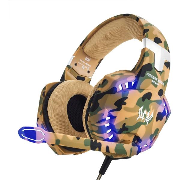 Quality 2.2kohm Wired Kotion Each G2600 Camo Gaming Headset for sale