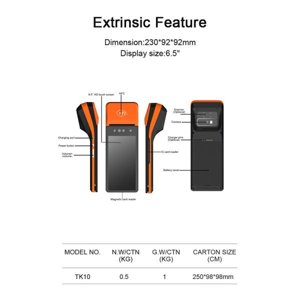 Quality NFC Android 13 POS Portable Swipe Machine Terminal Wireless for sale