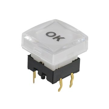 Quality 15x15 LED Push Button Switch 30mA 30VDC With Sculptured Cap for sale
