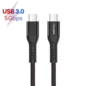 Quality Durable Nylon Braided Charging Cable PD 60W 5Gbps USB C Cable for sale