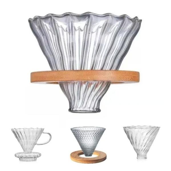 Quality Heat Resistant Glass Coffee Dripper Cup Sustainable for Travel Office or Cafe Metal Type for sale